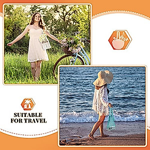 Reusable Produce Bags Cotton Mesh Grocery Bags Washable Net Bag Portable Mesh Produce Bag String Shopping Organizer Bag for Storage Fruit Vegetable Market (8 Pcs)