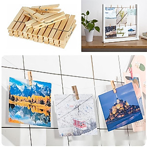 50 Pcs 1In Mini Wooden Craft Clothes Pins, Clothes Pins for Photo,Small Clothespins,Small Clothes Pin,Mini Photo Clips Small Clothes Pins for Photos, Crafts, Arts, Cocktails,Artwork Display