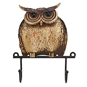DOITOOL Rustic Decorative Owl Wall Hooks Cast Iron Owl Key Holder Wall Mounted Owl Hangers for Keys Coats Towels Bags in Kitchen Living Room Farmhouse DÃcor