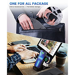 Wireless Charger, PEXXUS Portable 3 in 1 Wireless Charging Station for Multiple Devices,for iPhone 14 13 12 11 pro max XS 8,Samsung Galaxy, Apple Watch Charging Stand, Airpods 2 3 Pro Charger