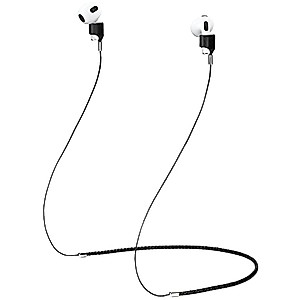 JOJOPANDA Magnetic Airpod Anti-Lost Strap Leather Necklace Compatible Airpods Pro/1/2/3 Light Weight Lanyard Cord Chain (Black)