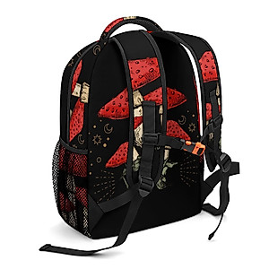 Mushroom Moon Backpack Print Work Leisure Travel Schoolbag Adjustable Practical Gift Unisex Laptop Backpack