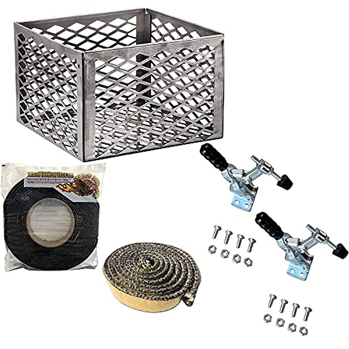 Total Control Offset Smoker Mod Kit for Oklahoma Joe's, and Most Other Offset Smokers Includes Gaskets, Lid Latches and Charcoal Basket (for Oklahoma Joe's Highland)