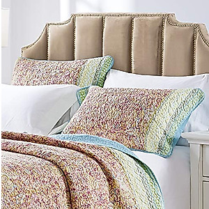 Barefoot Bungalow Palisades Pastel Quilt Set, 3-Piece Full/Queen,Red