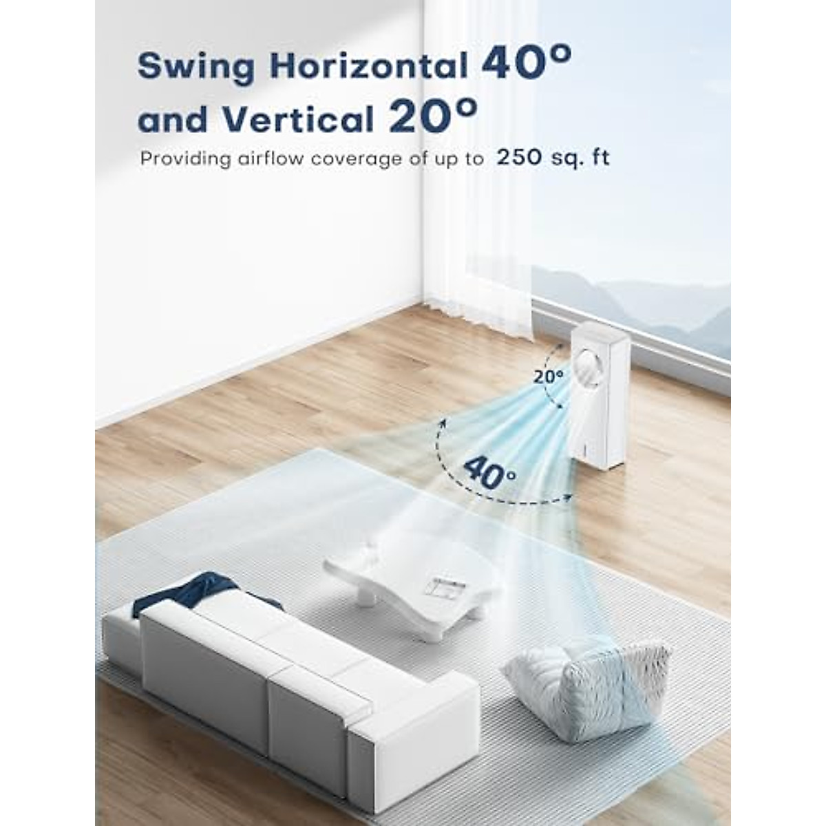 BALKO 3 IN 1 Portable Air Conditioners, 32 INCH Evaporative Air Cooler for Room w/Sleep/Natural/Normal Mode, 3 Speeds, Remote & 1-8H Timer for Auto-Off, 1 Gal Water Tank, Swamp Cooler Bedroom Indoor