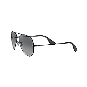 Ray-Ban RB3558 Aviator Sunglasses, Black/Polarized Light Grey Gradient Grey, 58 mm