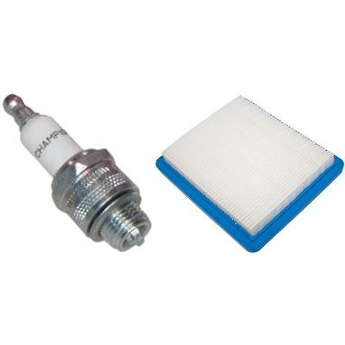 Air Filter & Spark Plug Combo Repl Briggs and Stratton 491588S, Champion RJ19LM, J19LM, 796112, 796112S, 802592S, RJ17LM - for Push Mowers/Walk-Behinds, Tillers, and More