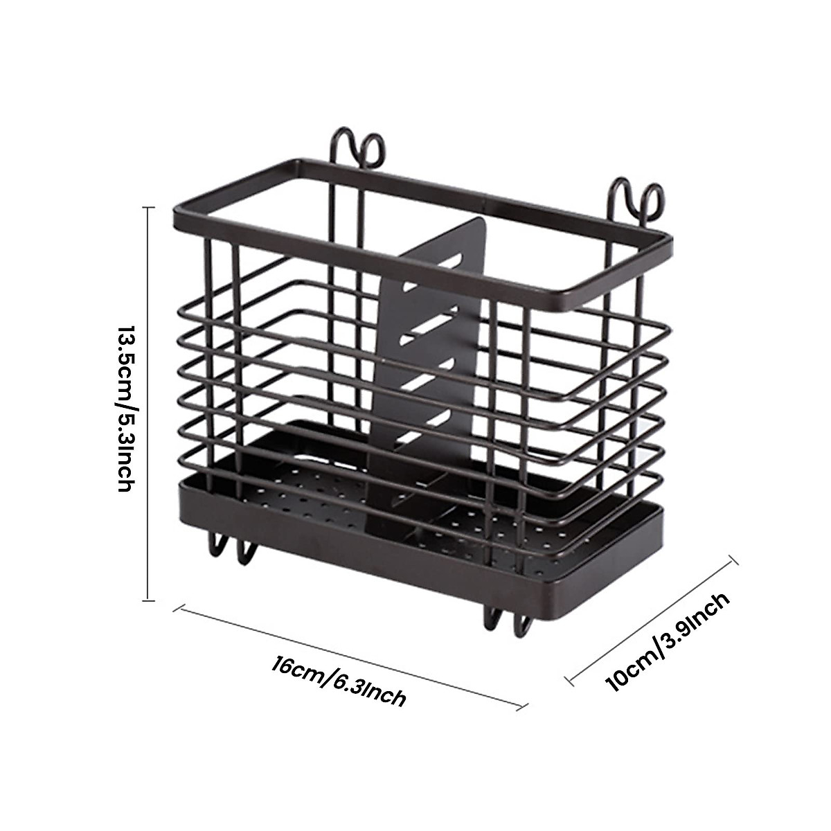 heylad Utensil Holder for Kitchen Counter- 8.1" x 4.2" x6.9" Large Utensils Holder For Farmhouse Cooking, Utensil Caddy Spatula Holder (2 Compartments )