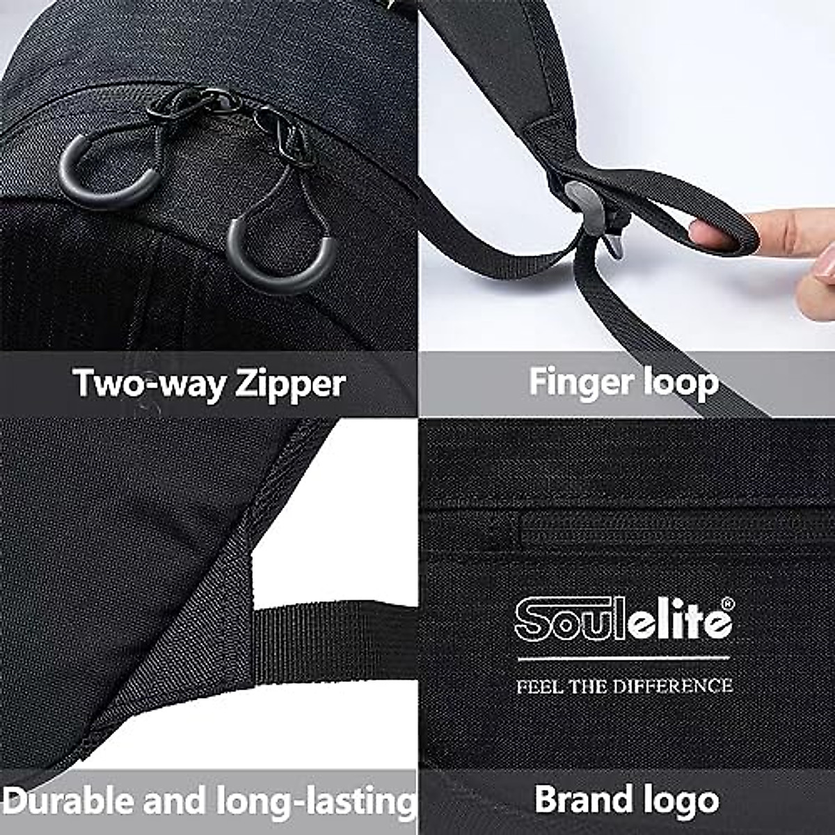 Soulelite Original Design 10L Hiking Backpack, Cycling Shoulder Bag, Lightweight Outdoor Travel Backpack - Suitable for Travel, Camping, Cycling（BLACK）