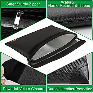 LOJGOAY Fireproof Bag for Documents - 4200°F with Heat Insulated, Fireproof Money Bag for Cash with Zipper, 8-Layer Functional Materials, Waterproof Document Pouch for Valuables, 13.9"x10.6"