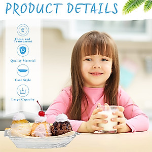 32 Pcs 8 Oz Disposable Banana Split Boats with Spoons, Clear Plastic Ice Cream Sundae Bowls Banana Split Ice Cream Dishes Dessert Bowls Splits Bowl Tray for Kids Birthday Party Graduation