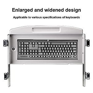 Keyboard Stand, Sliding Keyboard Tray, Under Desk Slide Out Keyboard Holder Drawer Slide, Keyboard Drawer Under Desk with Mouse Platform