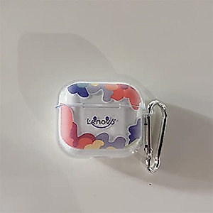 Cute Cartoon Style Soft TPU Protective Crystal Clear Transparent Case Cover Compatible with Lenovo thinkplus LP40S/LP40 Pro Earbuds, Protective Skin Sleeve with Key Chain (C)