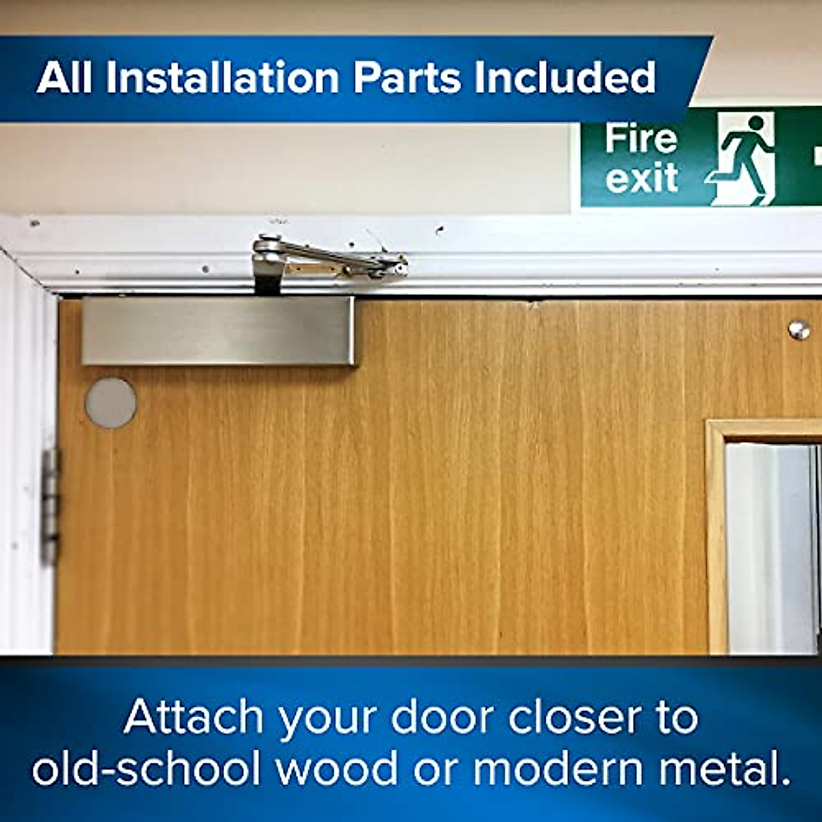 Lawrence Heavy Duty Door Closer Commercial Grade 1 - Adjustable 6-Speed Delayed-Action Door Control with 3 Pistons – Flexible Installation with Included Hardware - Lawrence Hardware LH816