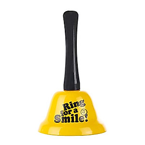 VABNEER Hand Bell Metal Tea Bell Service Bell Gold Hand Bell School Small Hand Bell for Adults (Yellow)