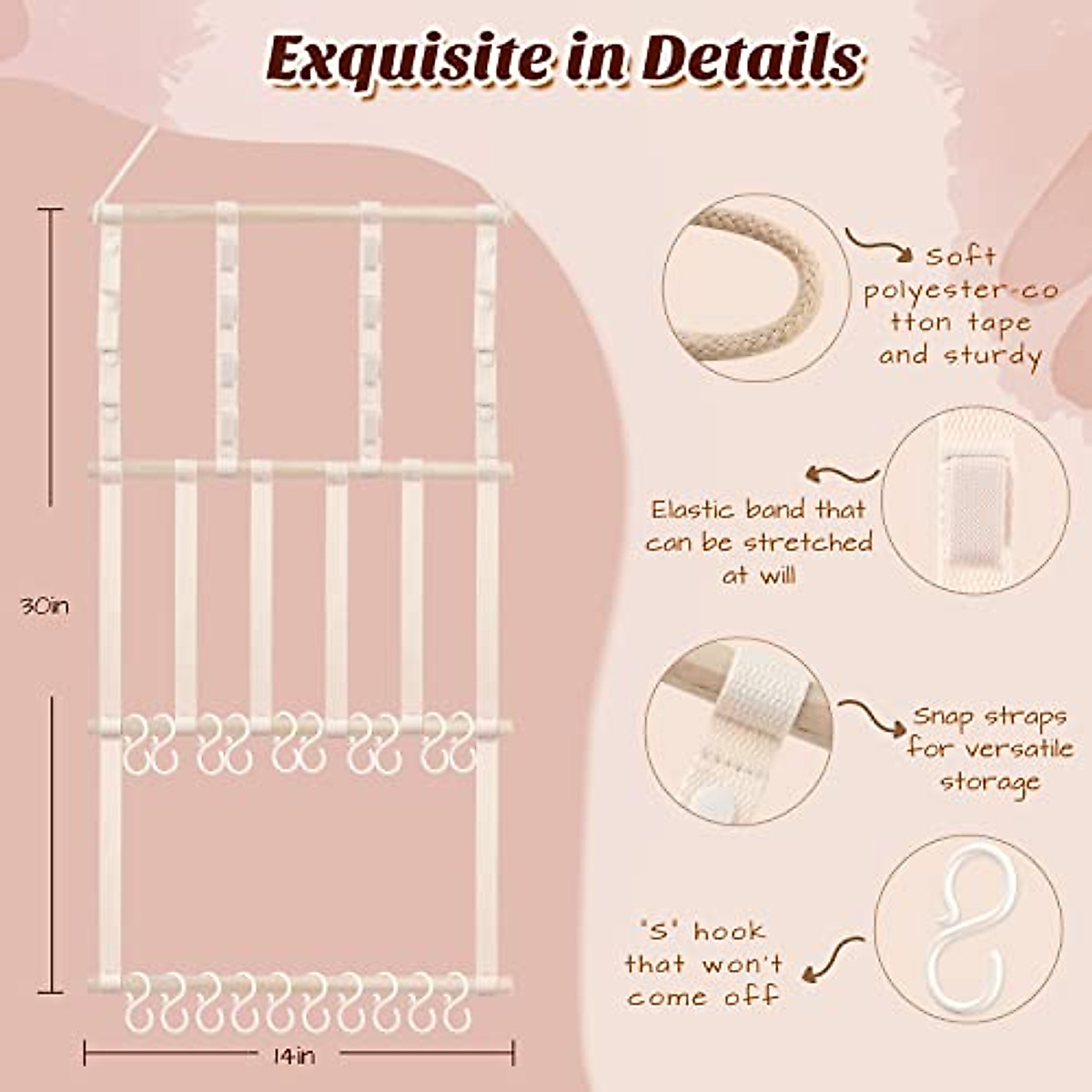 POVETIRE Headband Holder Hair Bows Organizer Baby Headbands Hair Accessories Organizer Storage Wall Hanging Decor