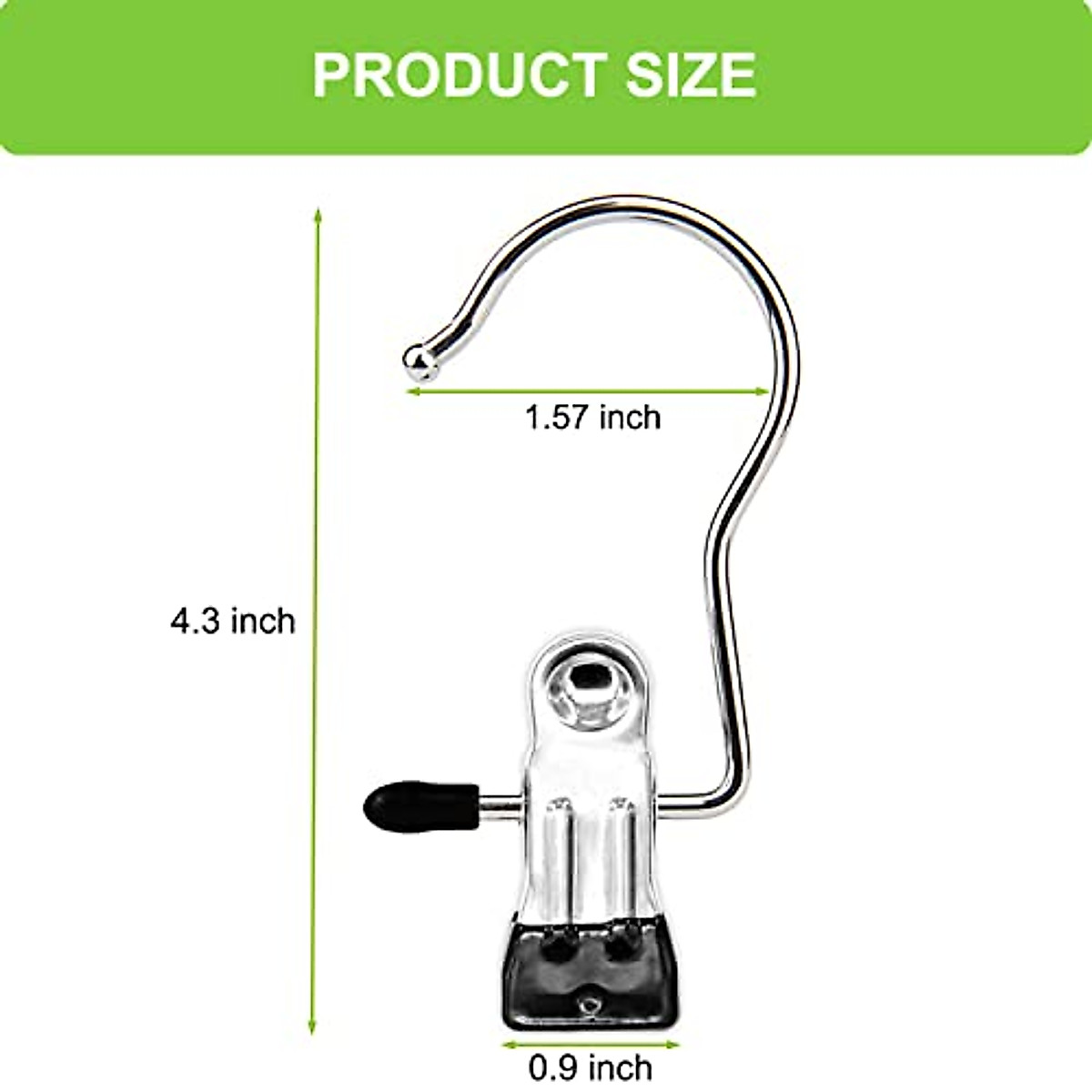 Boot Hangers Clips Laundry Hooks Hanging Clips Clothes Pins Closet Hanger Organizer Clamps Socks Towel Clips Heavy Duty Clothespins Bulk Hanger Clips for Closet Travel Pants Socks Handbags, 12 Pack