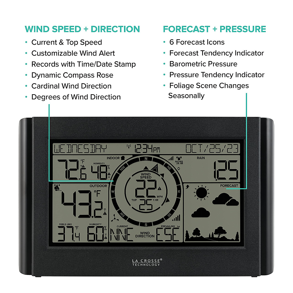 La Crosse Technology 328-96087-INT Black & White Professional Weather Station