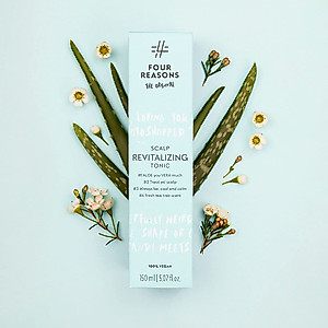 Four Reasons Original Scalp Revitalizing Tonic- Moisturizing & Calming Anti-Itch Hair Tonic With Tea Tree Oil and Aloe Vera For Dry, Flaky, Itchy Scalp - 100% Vegan & Cruelty Free - 5.07 fl.oz