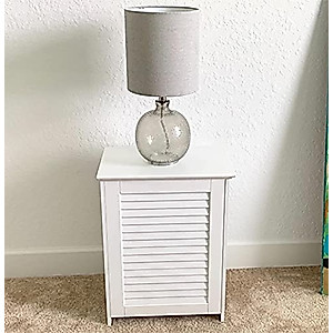 Modern White Wooden Hamper with Flip Lid, Bathroom Hamper Organizer, Portable Laundry Basket for Small Space, Wood Storage Bin Basket, Contemporary Design Clothes Basket Bin, Ventilated Construction