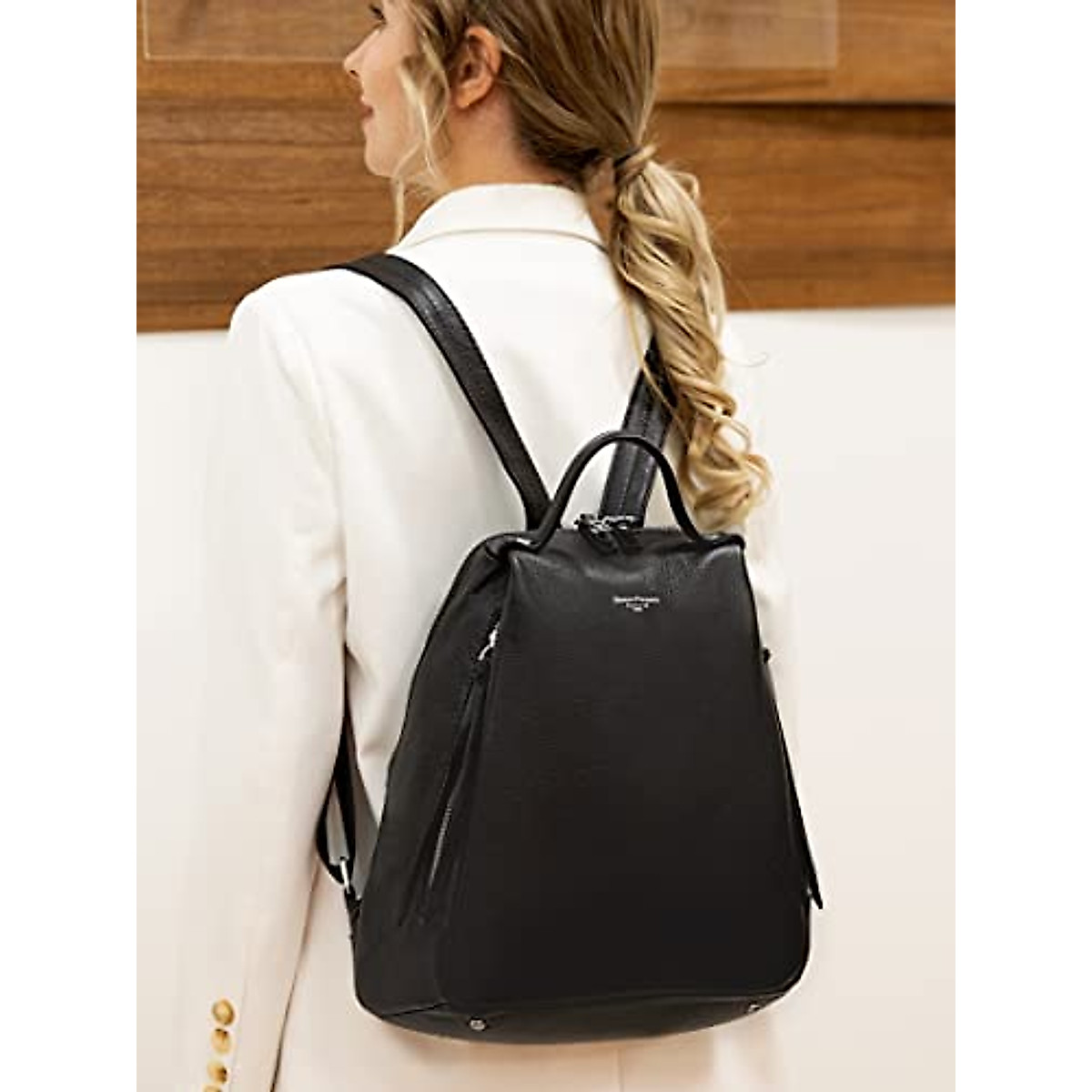 Giorgio Ferretti Soft Genuine Leather Italian Backpack for Women Small Real Leather Backpack Purse