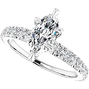 Moissanite World Dainty Intersecting Engagement Ring,Marquise Cut 2.00CT, Colorless Moissanite Ring, 925 Sterling Silver, Solitaire Engagement Ring, Wedding Ring (9)