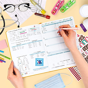 Clever Fox Medical Planner Daily – Health Diary Notebook, Wellness Journal & Self-Care Logbook, Lasts 3 Months, 7x10.5″ (Amber Yellow)