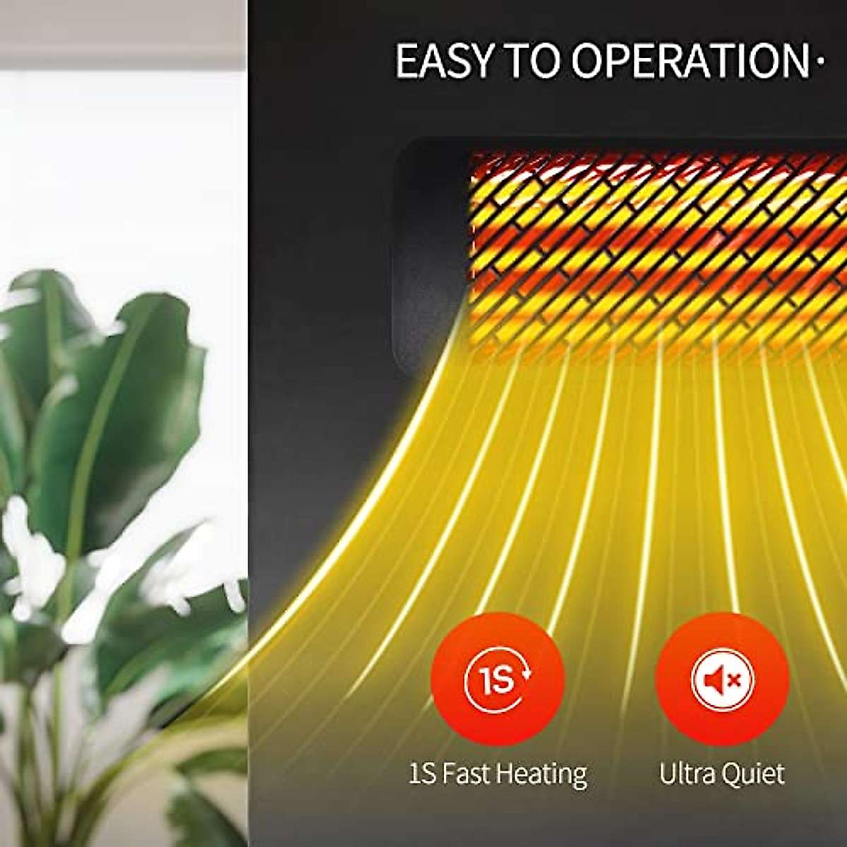 HUMSURE Electric Quartz Tube Wall Mount Infrared Patio Heater 1500w, Waterproof And Lightweight For Dining Room, Patio, Backyard, Garage And Deck, Standard, Black