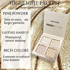 4-color highlighter makeup palette shimmer bronze contour shadow illumination highlight eyeshadow palette eyeshadow cosmetic set