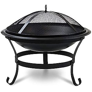 ZRSL Fire Pit, BBQ Three-Foot Grill, Fire Pits for Garden Cold-Rolled Iron Stove Body Outdoor Fire Pits are Suitable for Garden, Outdoor and Terrace. Seiko Build (Color : Black)