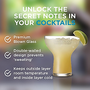 Bartesian Cocktail Glass Sets - Stemless Margarita Drinking Glassware for Cocktails & Mocktails - Bar Glasses for Martini, Margarita, Pina Colada, Whiskey Sour, Old Fashioned - Set of 2