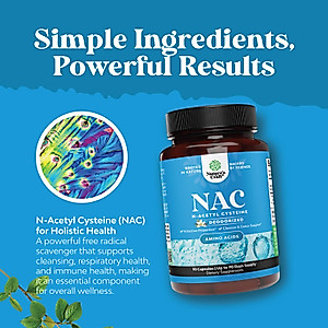 Natures Craft NAC Supplement N-Acetyl Cysteine 600mg- High Absorption NAC 600 mg Capsules Glutathione Precursor for Liver Cleanse Detox Kidney Support Lung Health Immunity and Brain Supplement