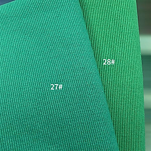TinaKim Ribbed Fabric, Waistbands Collar Sleeve Cuffs Material for Sewing (Green 27, 43x8in)
