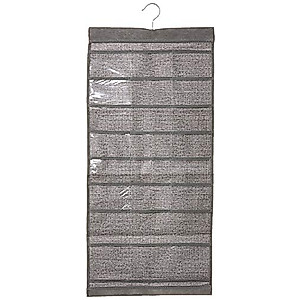 Whitmor Hanging Jewelry Organizer File Crosshatch Gray