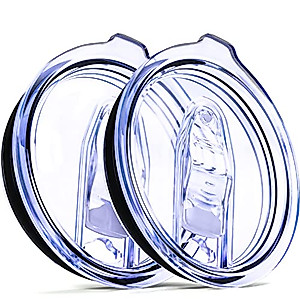 2 Wine Tumbler Lids 12 oz Spill Proof - 2.9 Inch Diameter - No Leak Splash Proof Replacement Silicon Slider Locking Closure, 2 Lids For Tumbler Open Close by C&berg