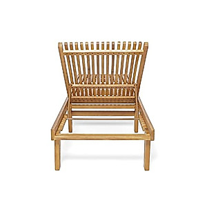 Christopher Knight Home Addisyn Outdoor Wooden Chaise Lounge, Teak Finish