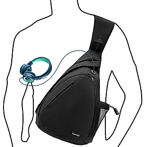 Storvyllf Single Strap Backpack for Men,Travel Mens Sling Bag Black Waterproof Crossbody Bag Women Boy Chest Shoulder Hiking Daypacks
