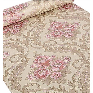 Simplemuji 17.7''x98'' Luxury Pink Floral Wallpaper Self Adhesive Removable for Living Room Bedroom Wall Decor