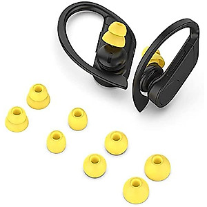 Replaceable Earplugs Silicone Earplugs is Compatible with Dr dre Power Pro Wireless Stereo Headphones (Yellow/4 Pairs)