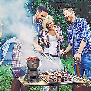 AHADU Premium Electric Charcoal Burner Coconut Coal Starter Hibachi Smart Overheating Control. Instant Coal Disk Tablet Fire Starter. Perfect Stove for Outdoor camping BBQ -Comes with Free Tong/Handle