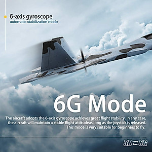 GoolRC WLtoys XKS A180 RC Airplane, 2.4Ghz 2 Channel Remote Control Plane with 6 Axis Gyro System, Adjustable Rudder, Brushless Motor and 1 Batteries, Easy to Fly RTF Foam RC Aircraft for Adults