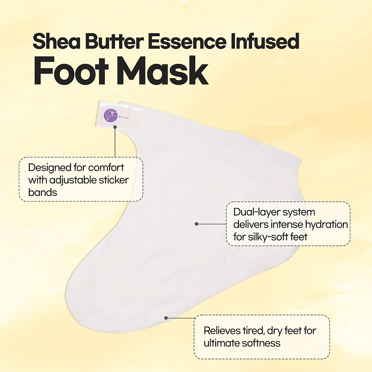 Epielle Hydrating Foot Masks (Socks 6pk) for foot cracked and dry heel to toe and callus Spa Masks - Shea butter + Jojoba Oil + Vitamin E Moisturize