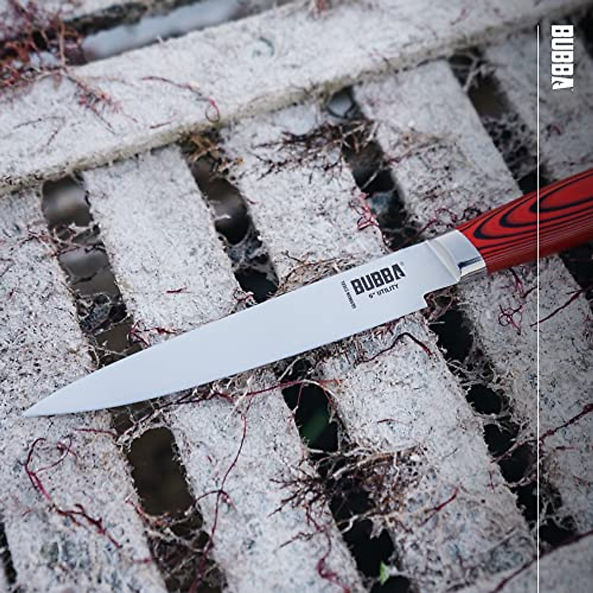 BUBBA Kitchen Series 6" Utility Knife perfect for mincing, and cutting through small vegetables, meats and herbs.