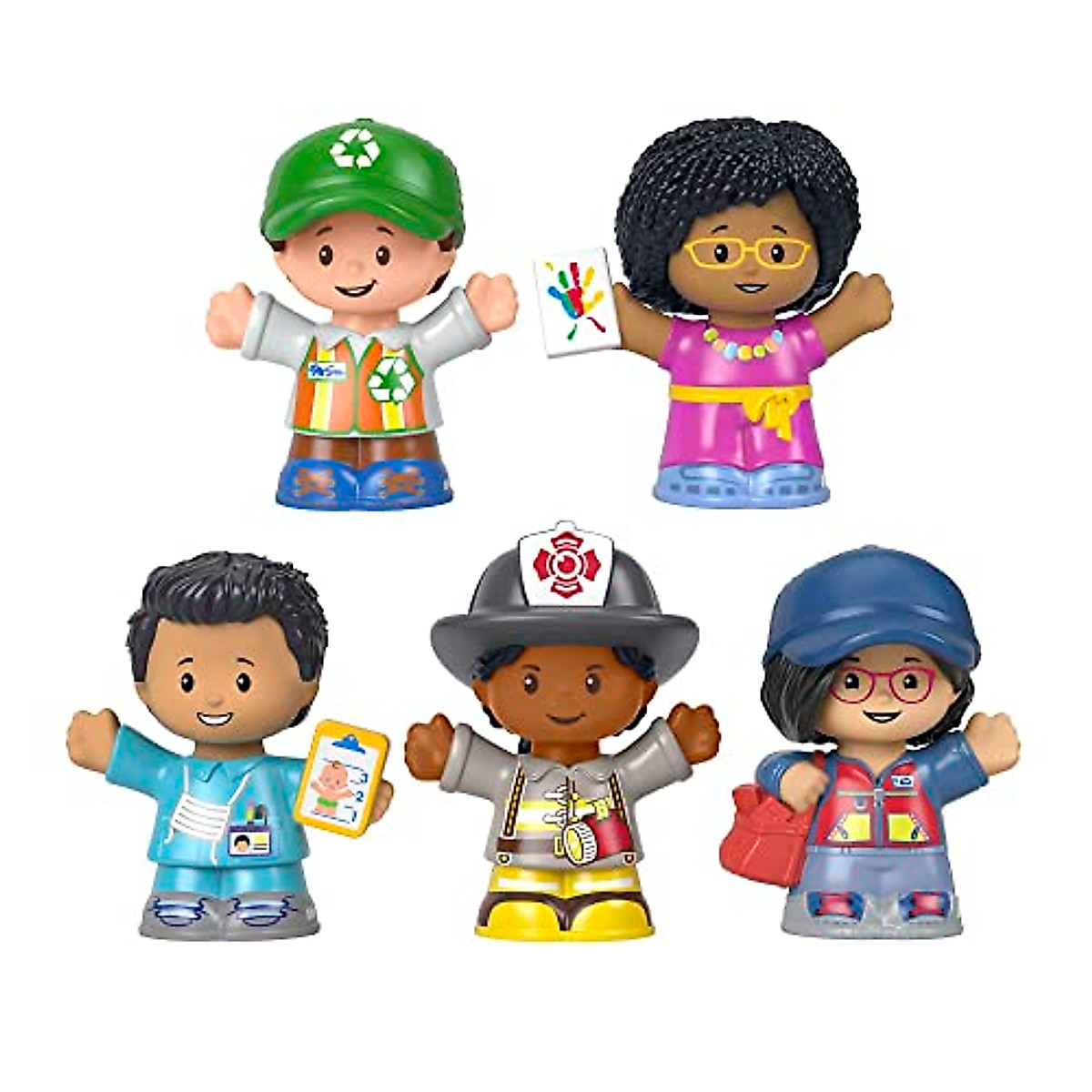 Fisher-Price Little People Toddler Toys Community Heroes Figure Set with 5 Characters for Pretend Play Ages 1+ Years
