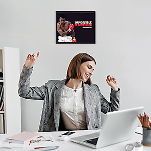 Impossible Is Nothing - Motivational Wall Art, Motivational Wall Photo With Muhammad Ali Quotes, Wall Print For Home Decor, Gym Decor, & Boys' Bedroom Decor. Great for Boxing Fans! Unframed -10x8"