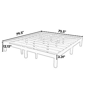 Harper & Bright Designs King Size Platform Bed Frame, Minimalist Wood King Bed Frames with Strong Center Support Feet, King Size Bed for Teens Adults,No Box Spring Needed,Easy Assembly,Natural