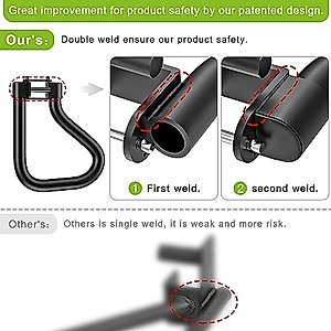 SELEWARE Solid Dip Bar Attachment for 2" x 2" with 1/2" Hole Power Cage Squat Rack, Set of 2 Dip Bar Multi-Grip Handles for Strength Training