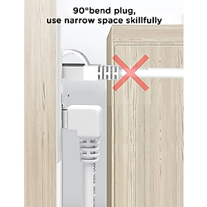 JUXINICE Right Angle Ethernet Extension Cable UPangle 1.5ft-White, 90 Degree CAT6 Ethernet Patch Cable RJ45 LAN Cable Extender Male to Female Connector for Router Modem Smart TV PC Computer Laptop