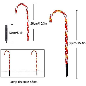 ZYPNB Christmas Candy Cane Pathway Lights,New Year Holiday Lights Outdoor Garden Christmas Decorations for Home Xmas Candy Cane Light