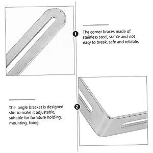 CRILSTYLEO 5pcs L-Shaped Gusset with Groove Angle Brackets for Wood Shelf Brackets for Shelves Wire Rack Shelving Corner Shelves Stainless Steel Shelves Shelf Support Bracket Shelf Bracket